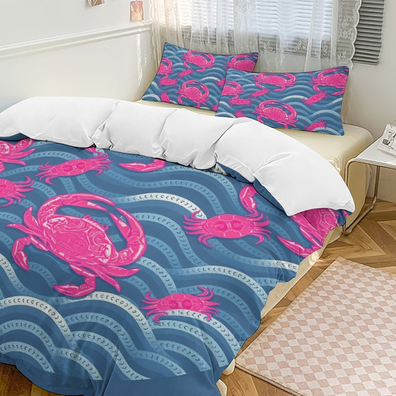 3 Pcs Soft Bedding Set, Includes 1 Duvet Cover with Zipper And 2 Pillow ...
