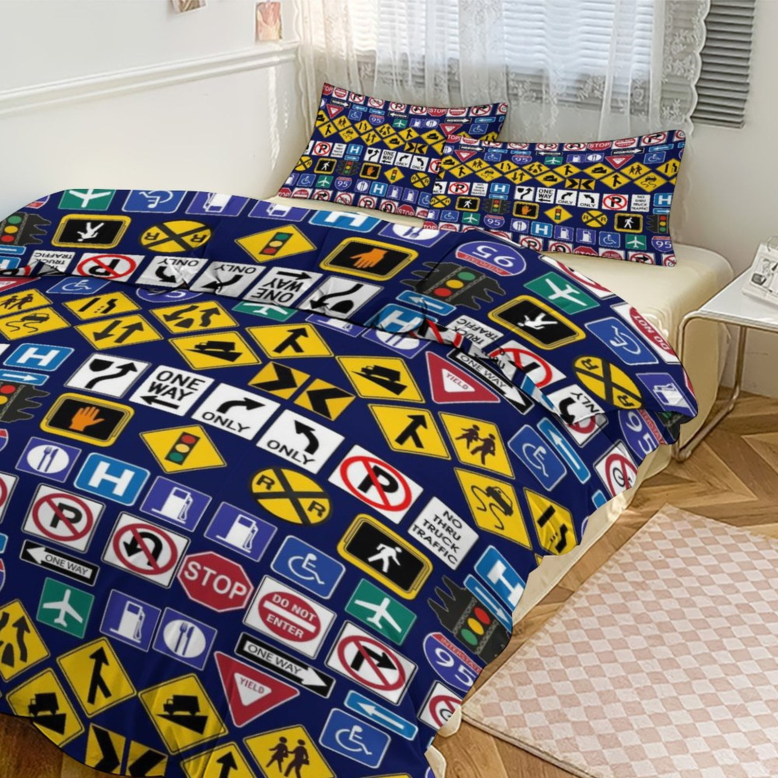 3 Pcs Soft Bedding Set, Includes 1 Duvet Cover with Zipper And 2 Pillow ...