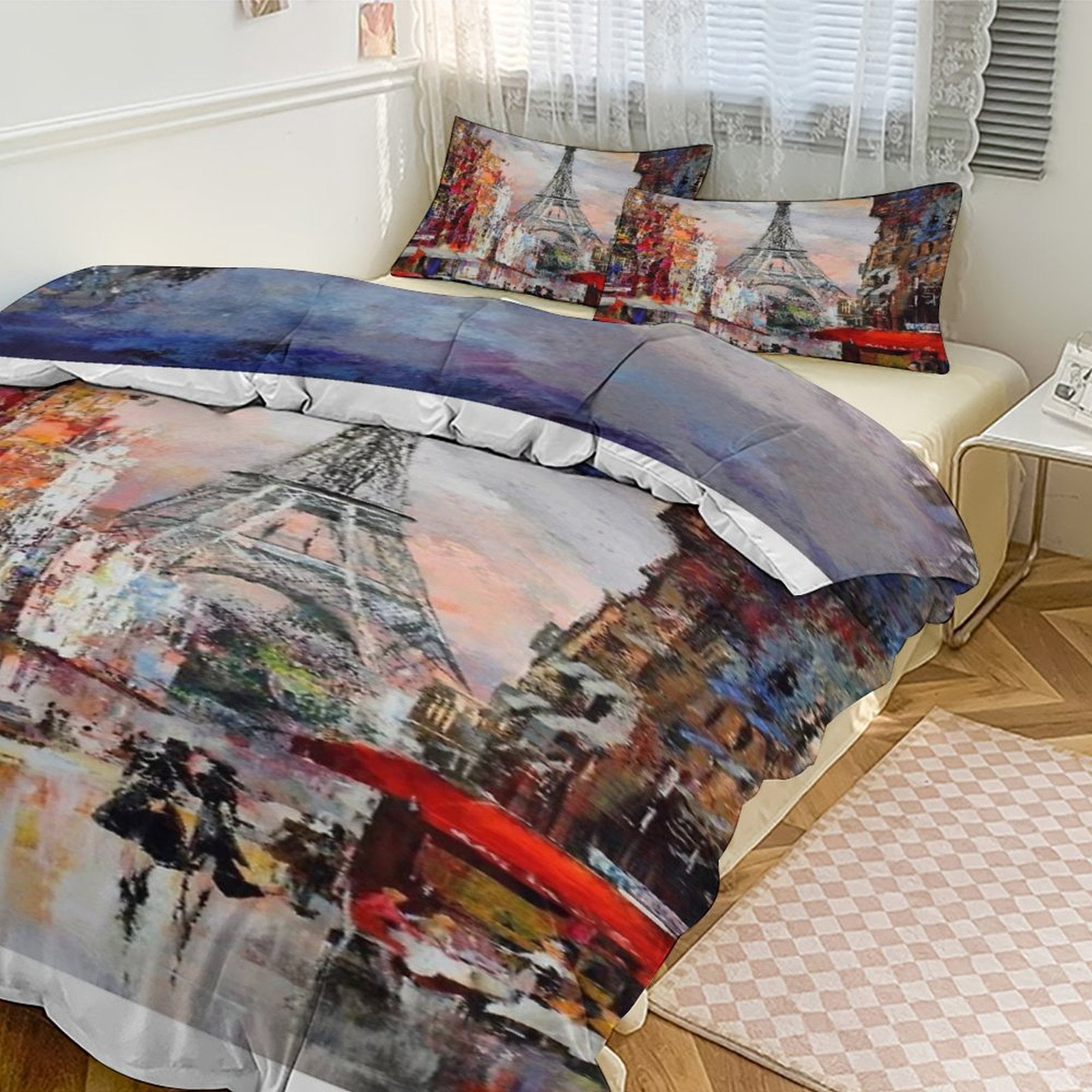 3 Pcs Soft Bedding Set, Includes 1 Duvet Cover with Zipper And 2 Pillow ...