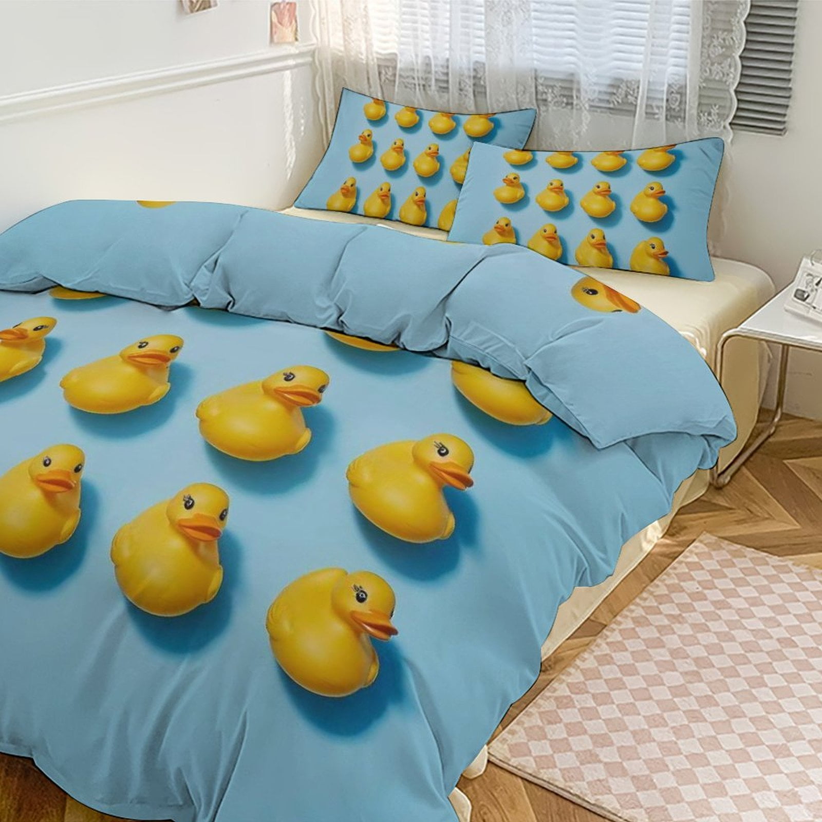 3 Pcs Soft Bedding Set, Includes 1 Duvet Cover with Zipper And 2 Pillow ...