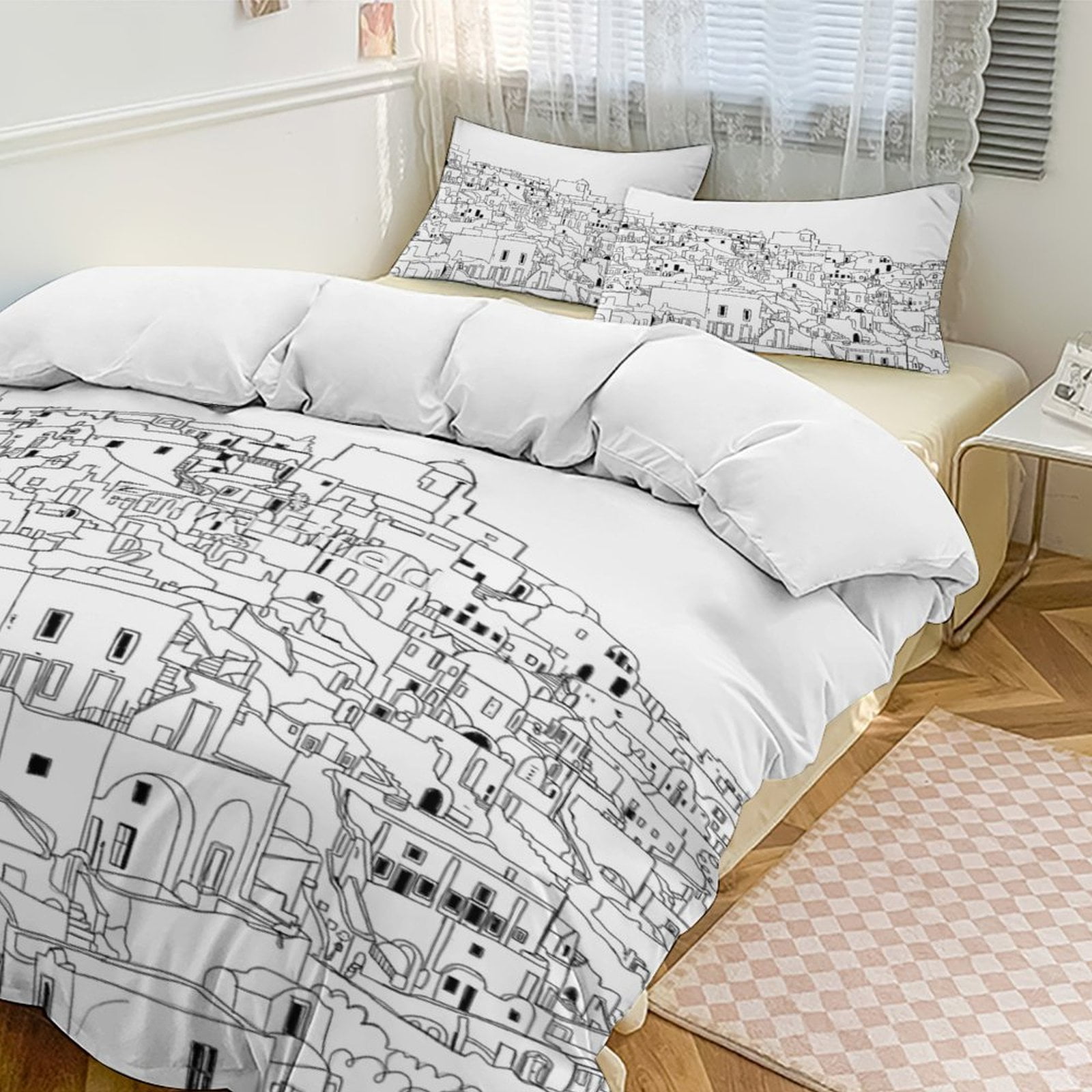 3 Pcs Soft Bedding Set, Includes 1 Duvet Cover with Zipper And 2 Pillow ...