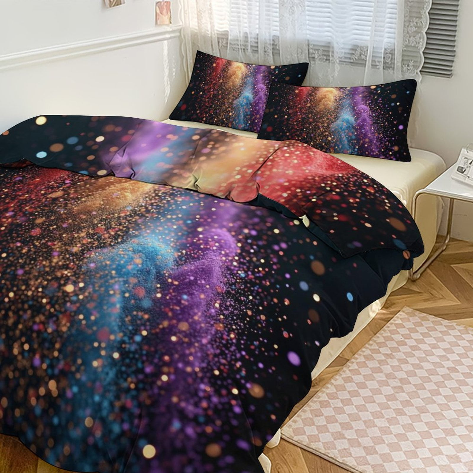 3 Pcs Soft Bedding Set, Includes 1 Duvet Cover with Zipper And 2 Pillow ...