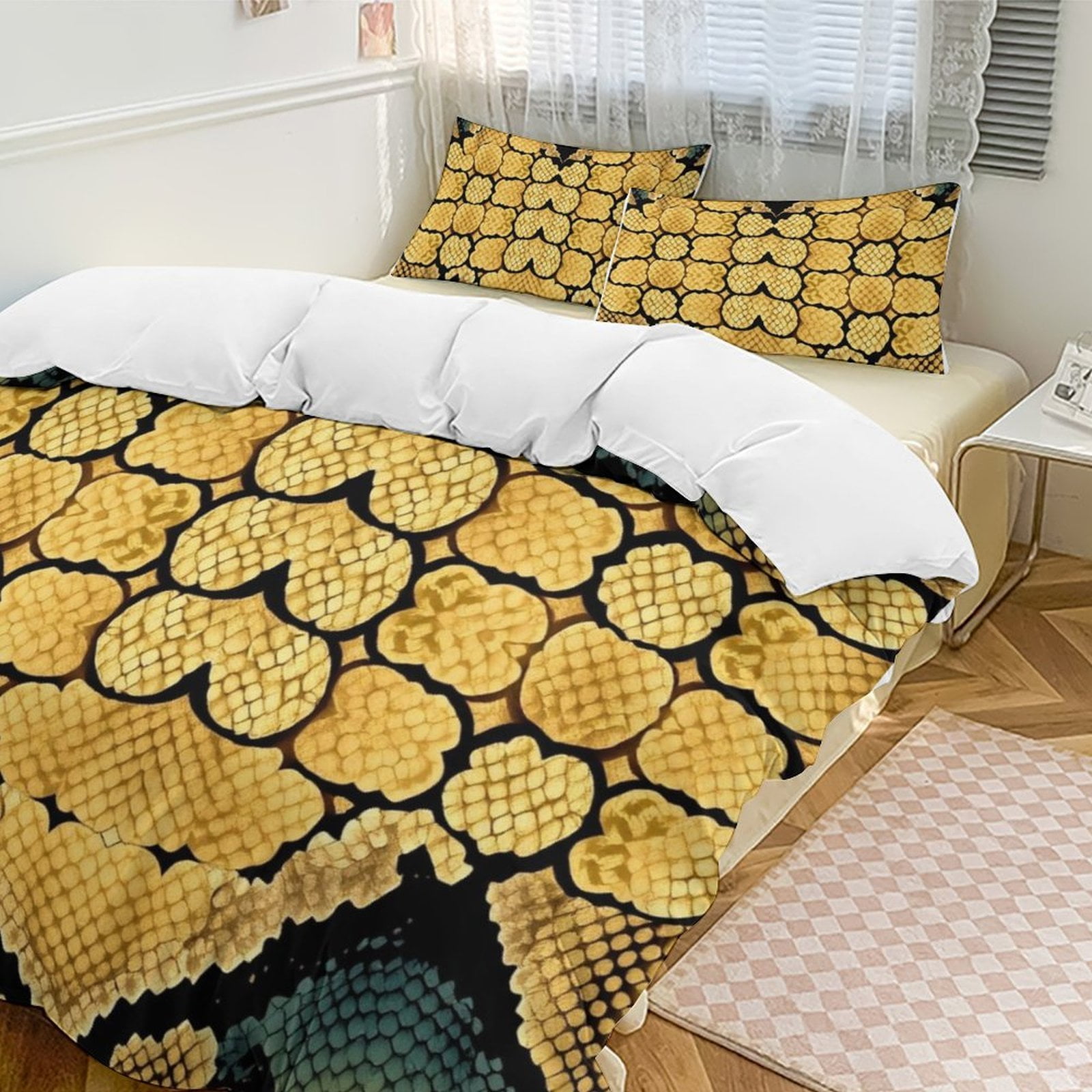 3 Pcs Soft Bedding Set, Includes 1 Duvet Cover with Zipper And 2 Pillow ...