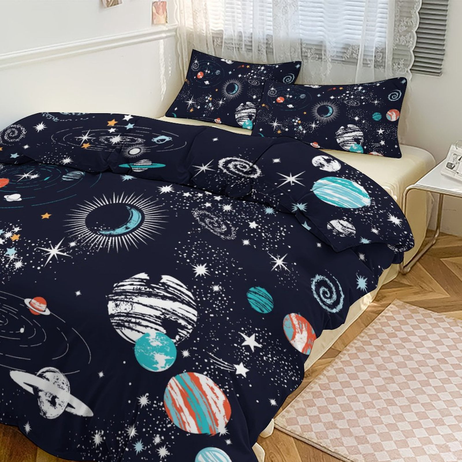 3 Pcs Soft Bedding Set, Includes 1 Duvet Cover with Zipper And 2 Pillow ...