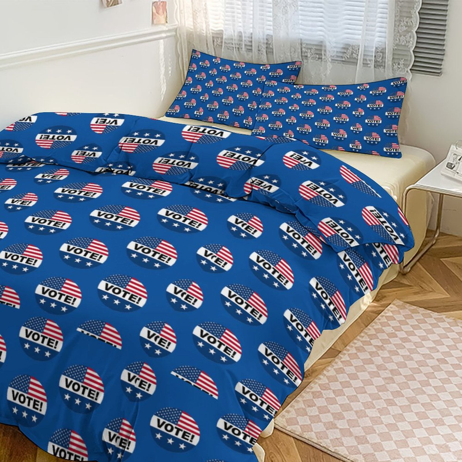 3 Pcs Soft Bedding Set, Includes 1 Duvet Cover with Zipper And 2 Pillow ...