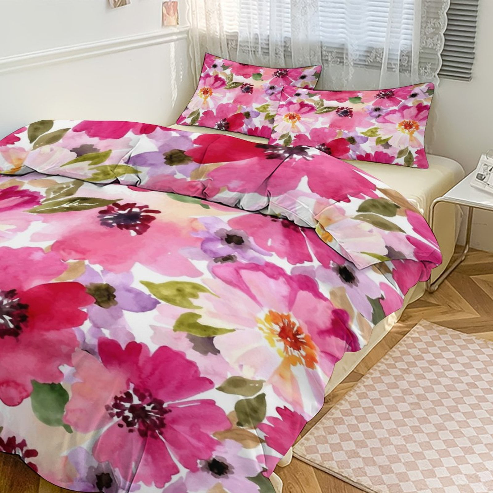 3 Pcs Soft Bedding Set, Includes 1 Duvet Cover with Zipper And 2 Pillow ...
