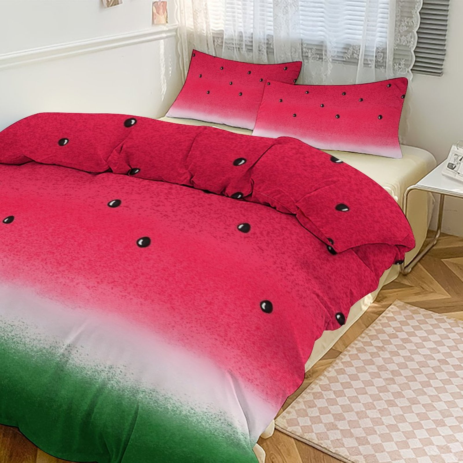 3 Pcs Soft Bedding Set, Includes 1 Duvet Cover with Zipper And 2 Pillow ...