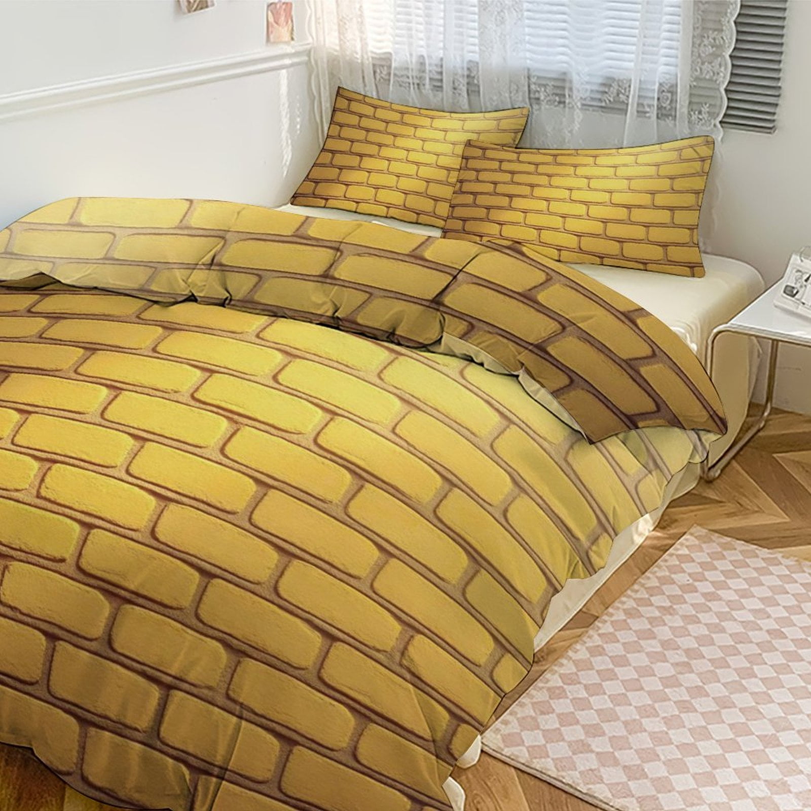 3 Pcs Soft Bedding Set, Includes 1 Duvet Cover with Zipper And 2 Pillow ...