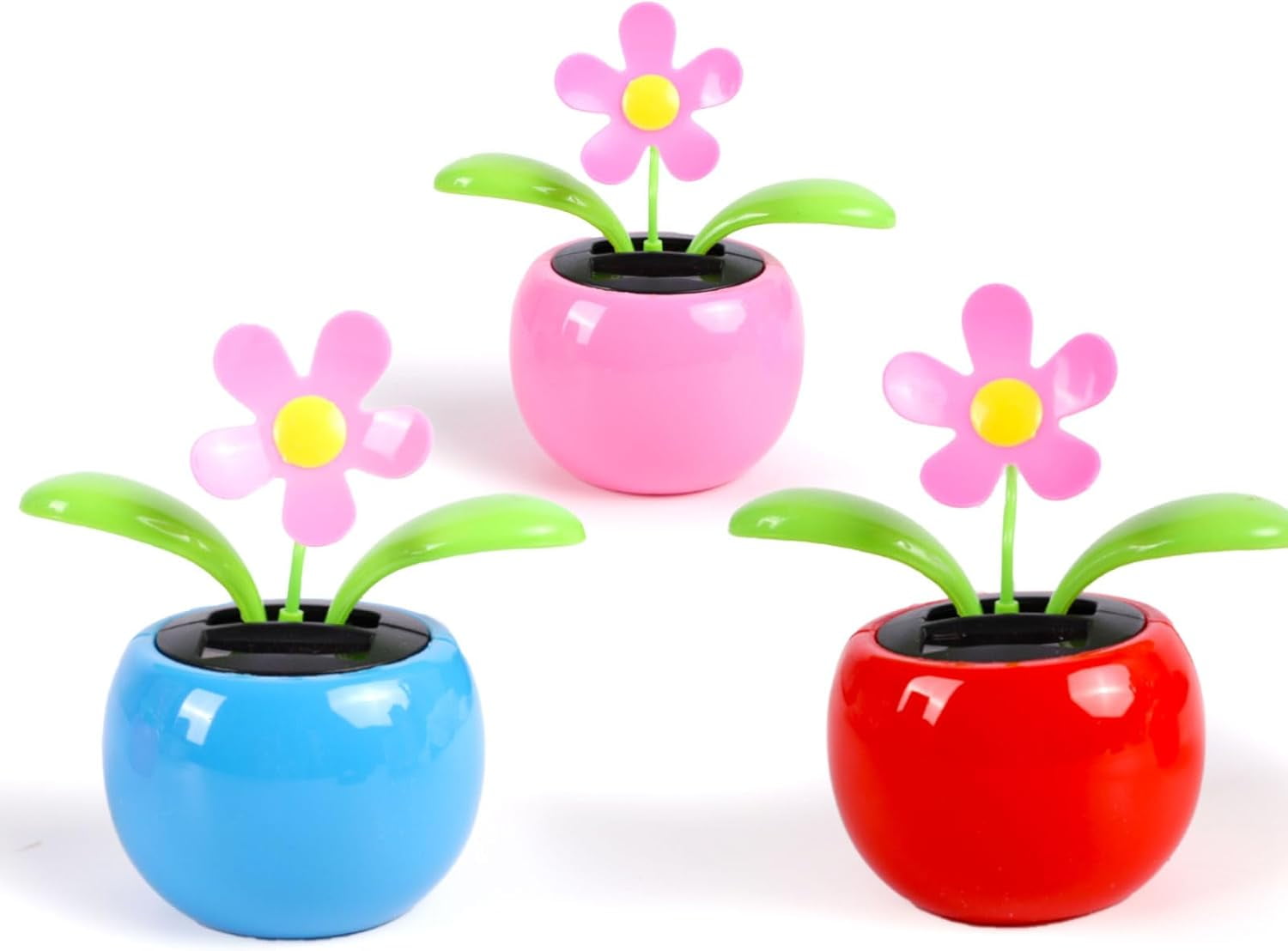 3 Pcs Solar Dancing Flowers Toys，Dancing Flower Cute Car Decor for Men ...