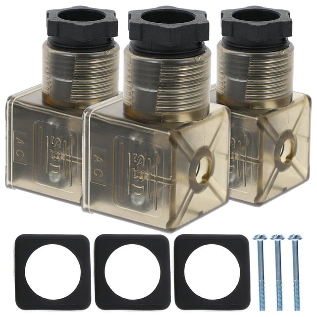 3 Pcs Solenoid Valve Coils Connectors Brown Lighted Junction Box Man ...
