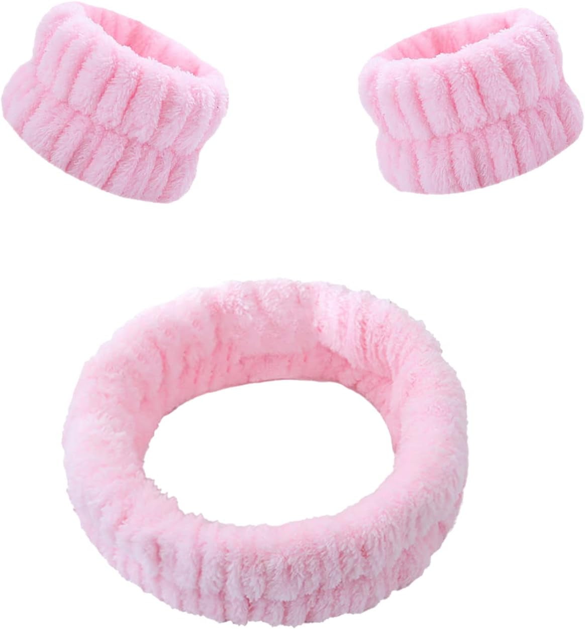 3 Pcs Spa Headband Wrist Washband Set Spa Facial Headband Elastic ...