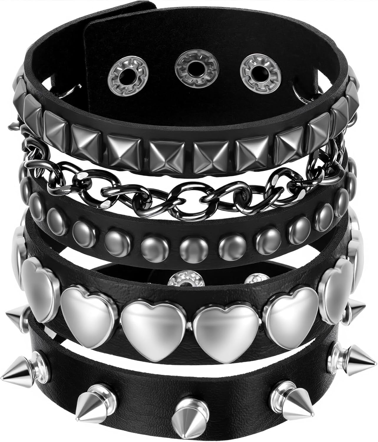 3 Pcs Spiked Bracelets, Studded Bracelet with Spikes & Studs ...