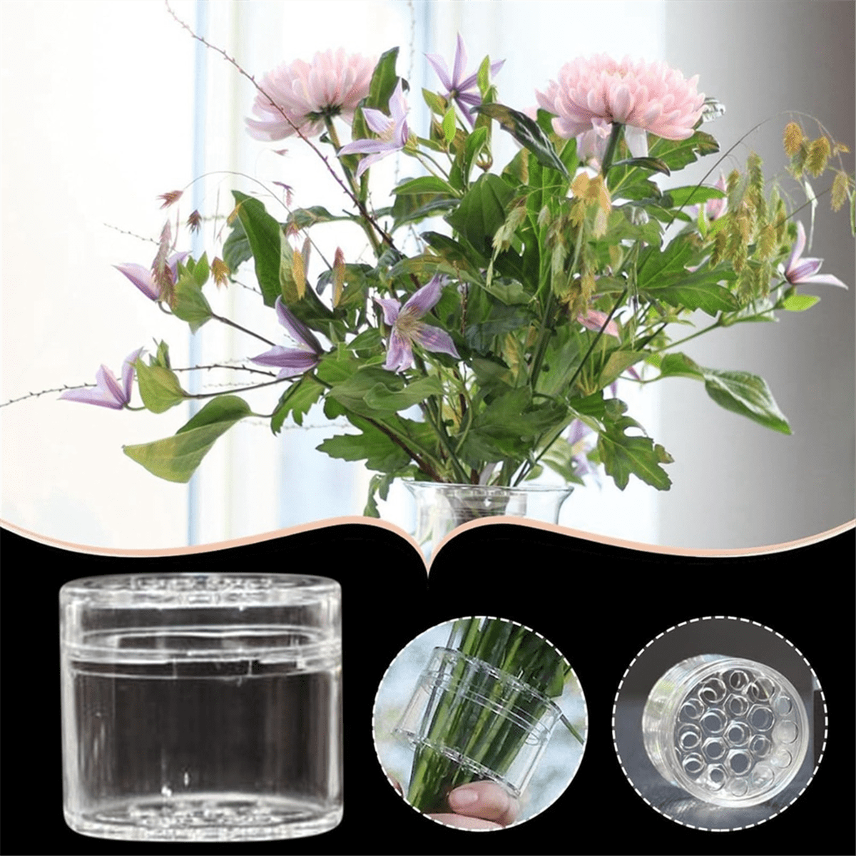 3 Pcs Spiral Ikebana Stem Holder, Transparent Reusable Floral Grid for ...