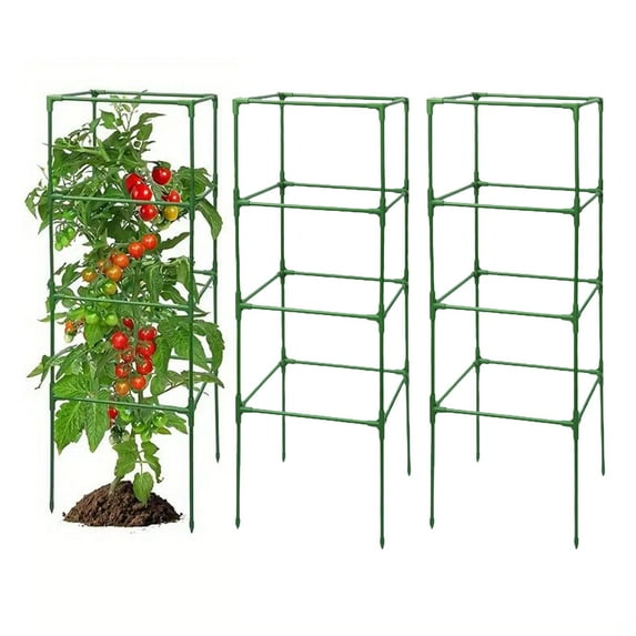 3 Pcs Square Tomato Cages Weatherproof Adjustable Height Tomato Plant ...