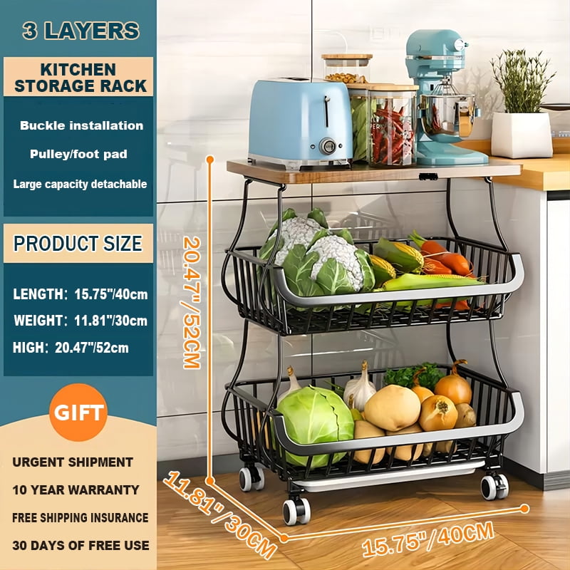 3 Pcs Stackable Fruit Baskets, Hanging Fruit Vegetable Basket Onion ...