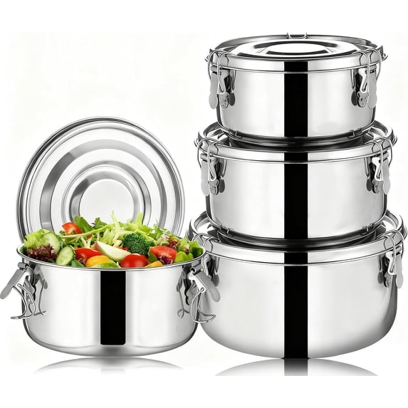 3 Pcs Stainless Steel Bento Box, Premium Stainless Steel Food Storage ...