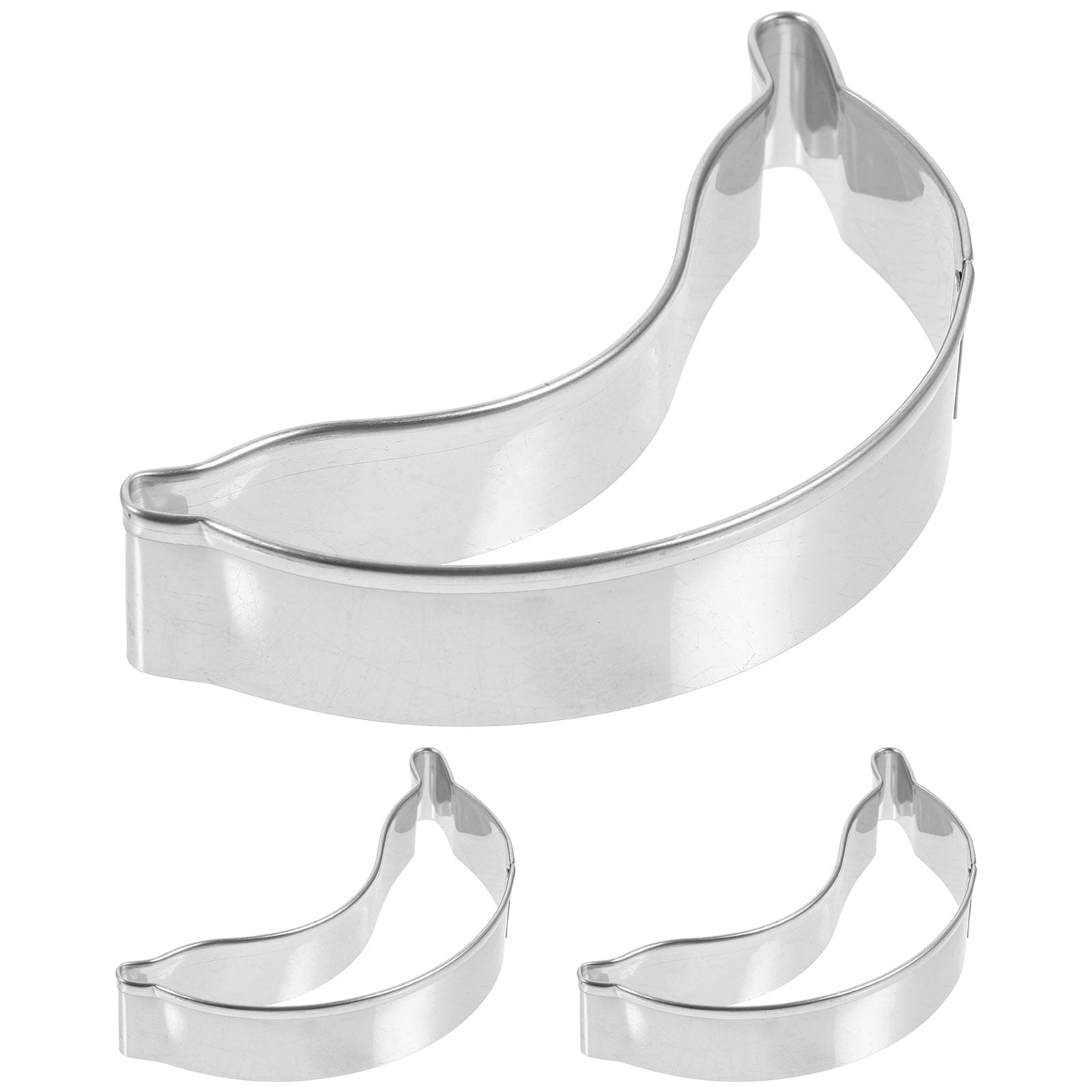3 Pcs Stainless Steel Cookie Cutter Molds Banana Shape DIY Chocolate ...