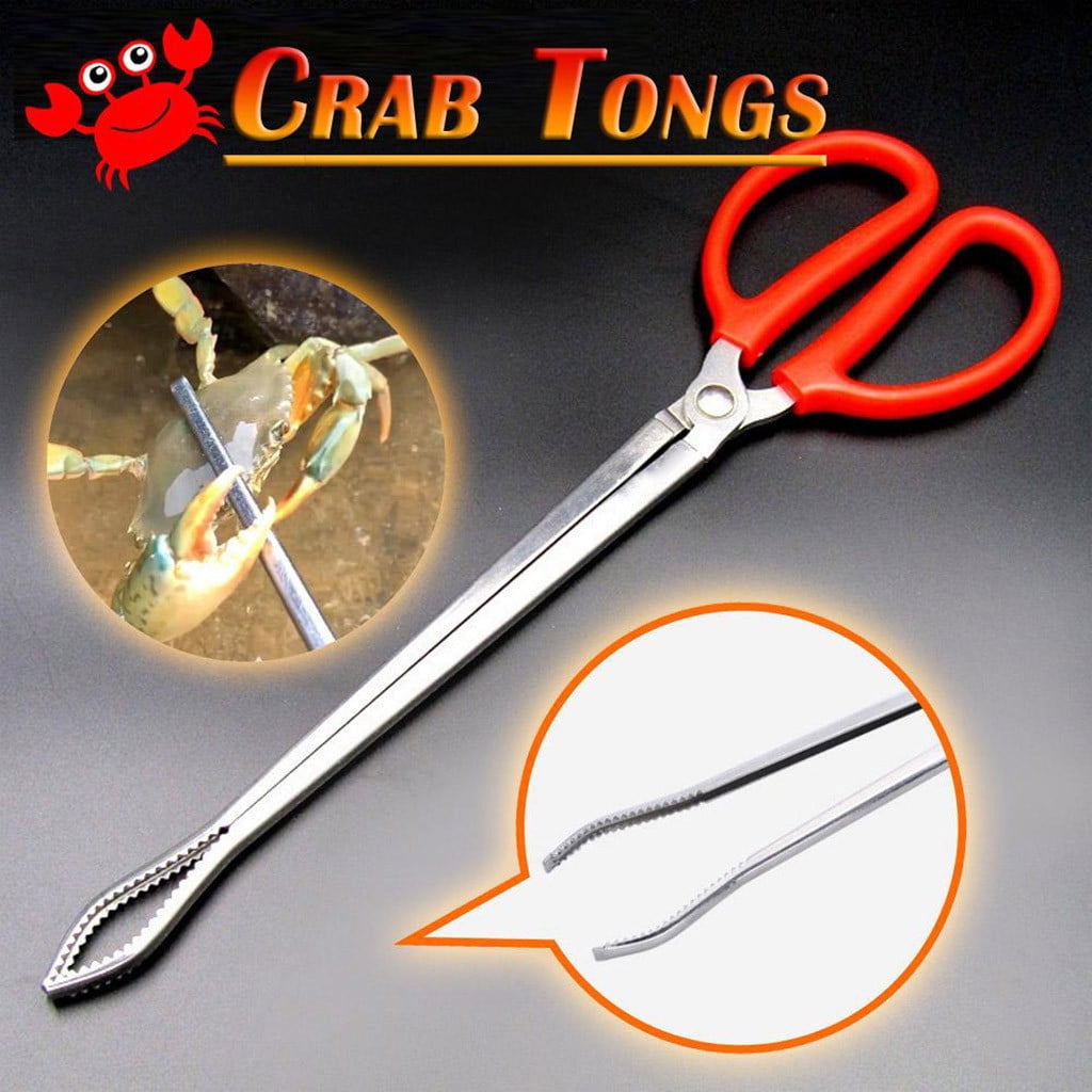 3 Pcs Stainless Steel Crab Tongs with Anti-Slip Grip - Heavy Duty ...