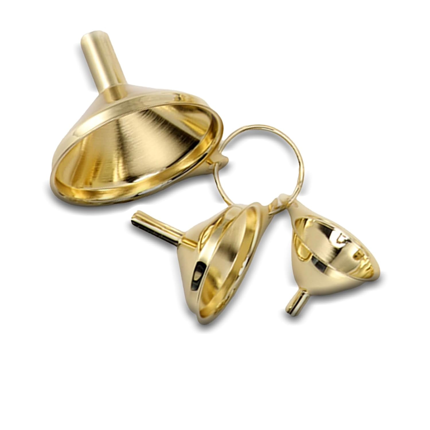 3 Pcs Stainless Steel Funnel, Arc Bucket Body Metal Kitchen Funnel with ...