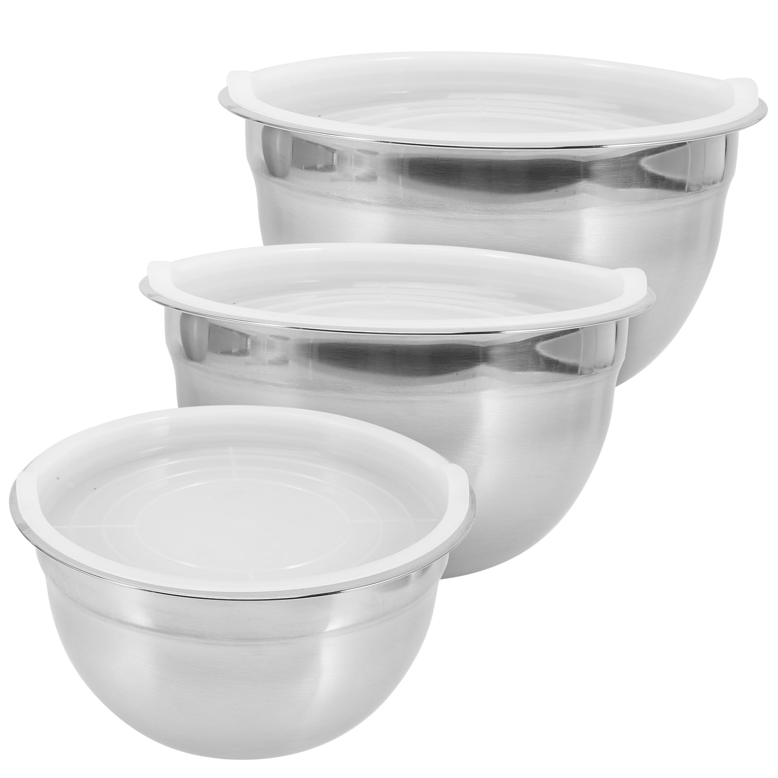 3 Pcs Stainless Steel Mixing Bowl Salad Bowl Fruit Storage Container ...