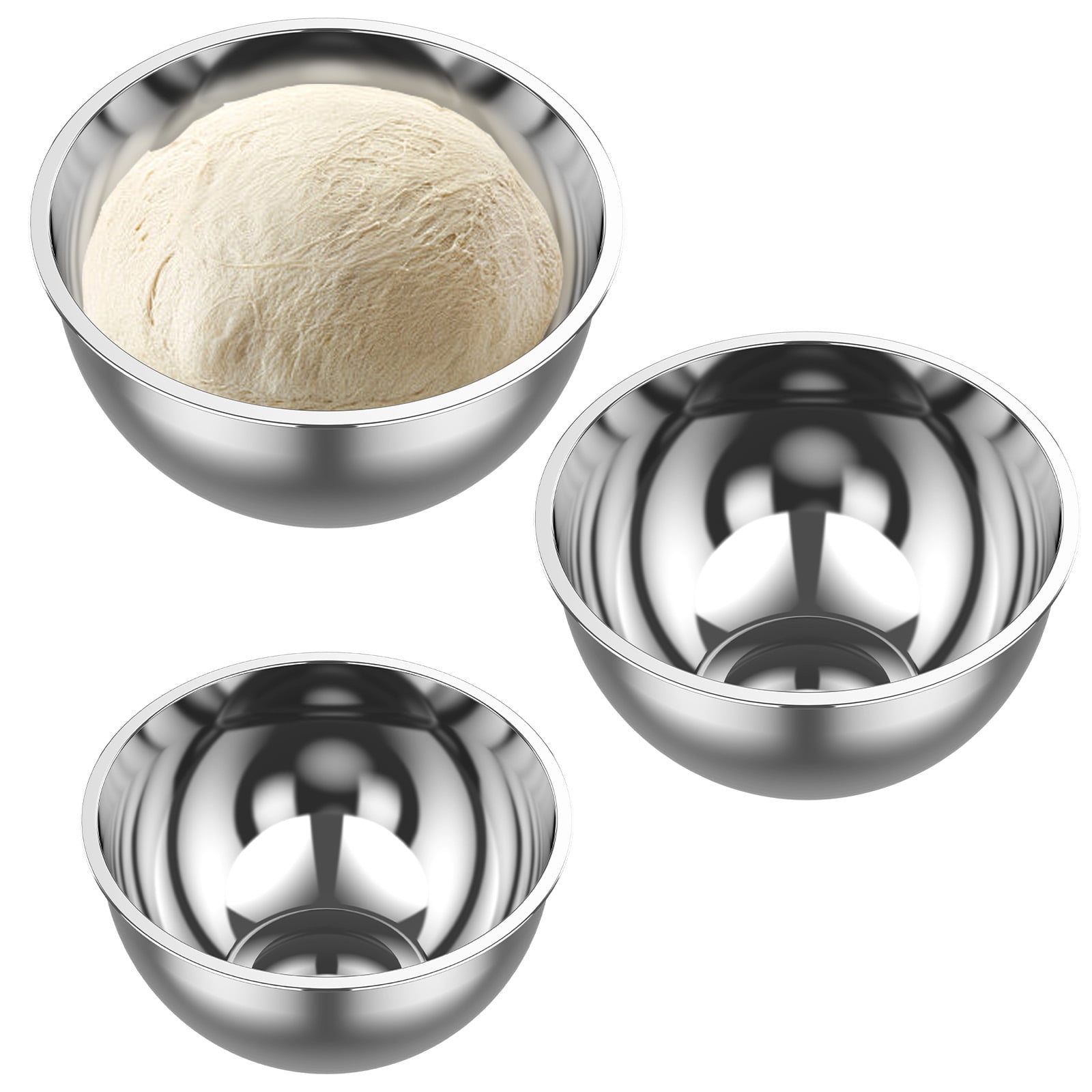 3 Pcs Stainless Steel Mixing Bowls Efficient Nesting Bowls Stackable ...