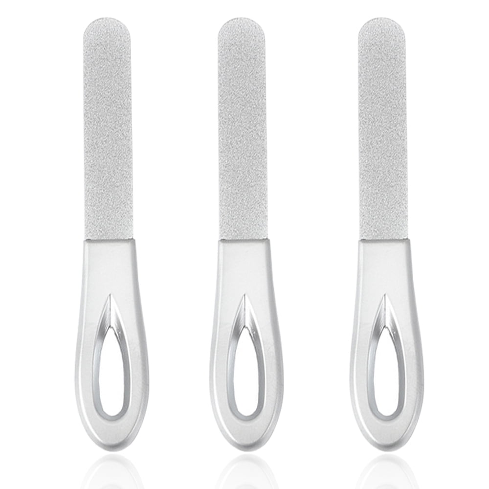3 Pcs Stainless Steel Nail Files Non Slip Handle Grit Diamond ...