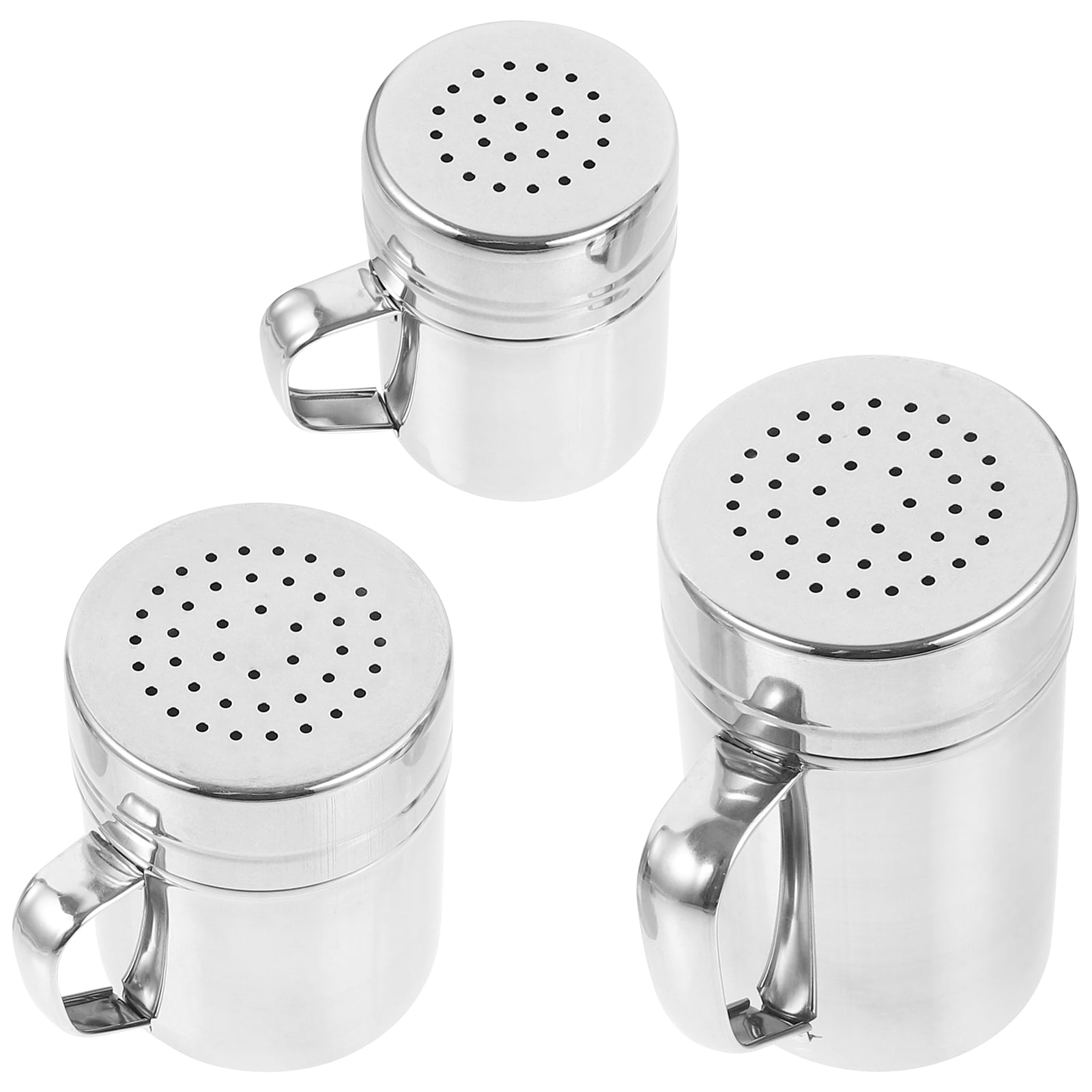 3pcs Stainless Steel Powdered Sugar Shaker Cocoa Flour Shaker Powder ...