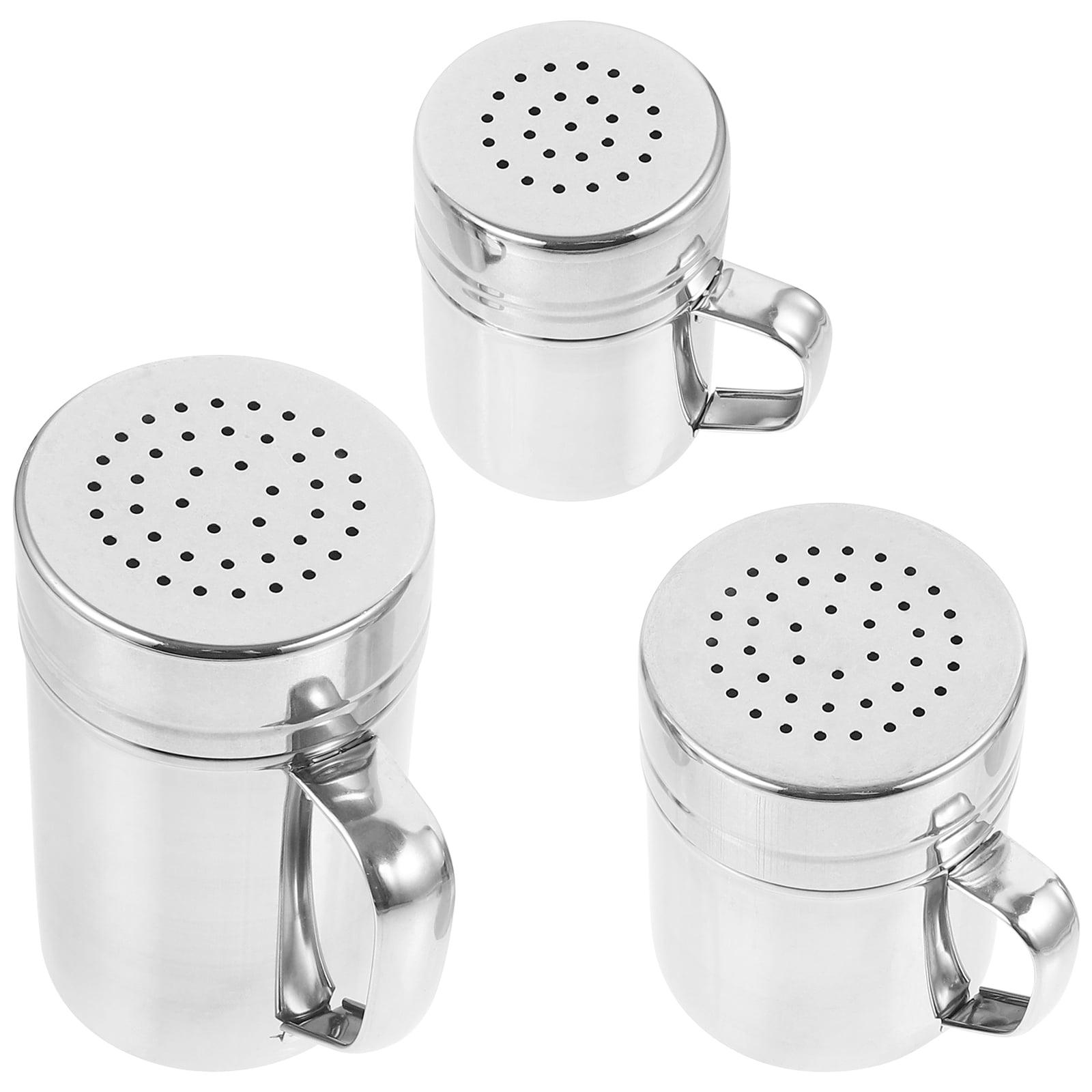 3 Pcs Stainless Steel Powder Can Duster Sugar Powder Shakers Baking ...