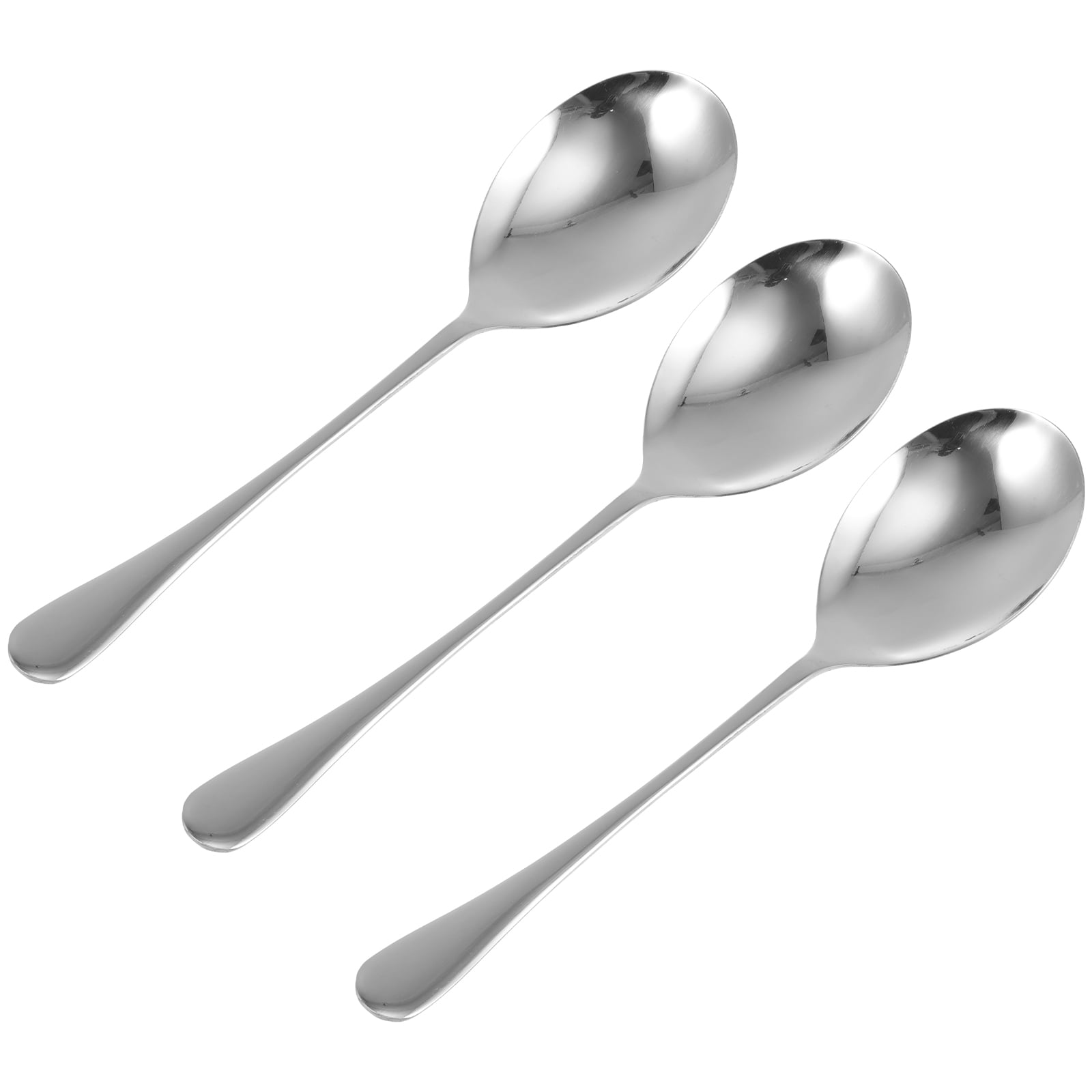 3 Pcs Stainless Steel Serving Spoon Spoons Flatware Large Tablespoons ...