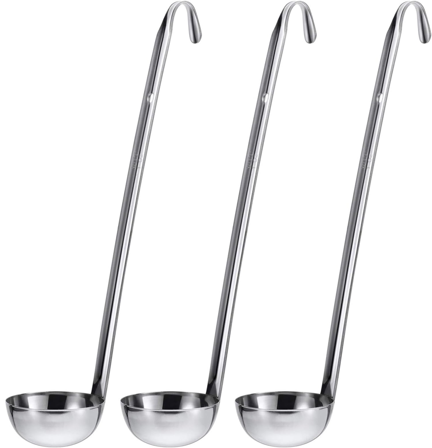 3 Pcs Stainless Steel Soup Ladles with Long Handle,Bexikou Metal Handle ...