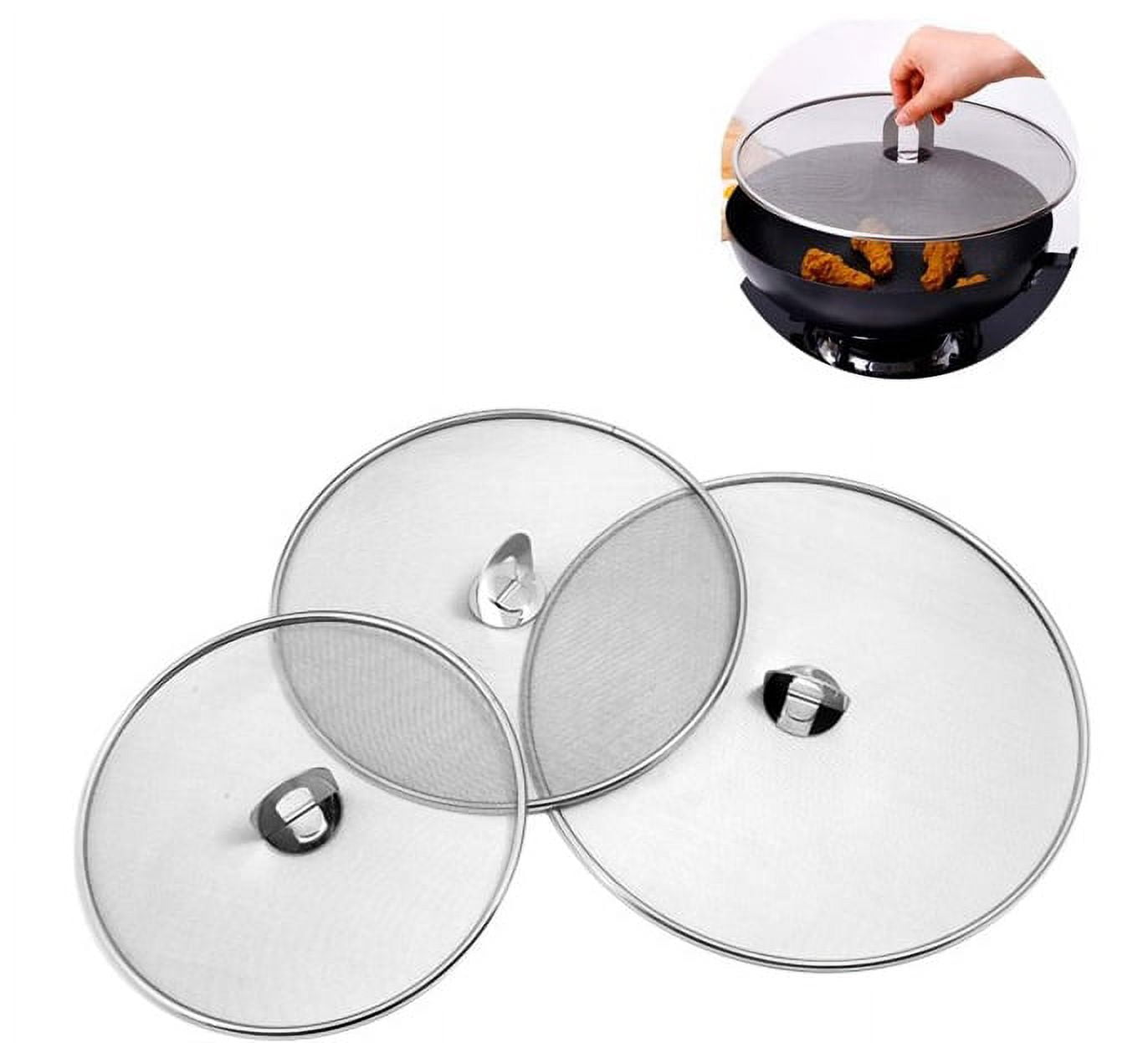 3 Pcs Stainless Steel Splatter Screen, （13"+11.41"+9.84"）Oil Resist ...