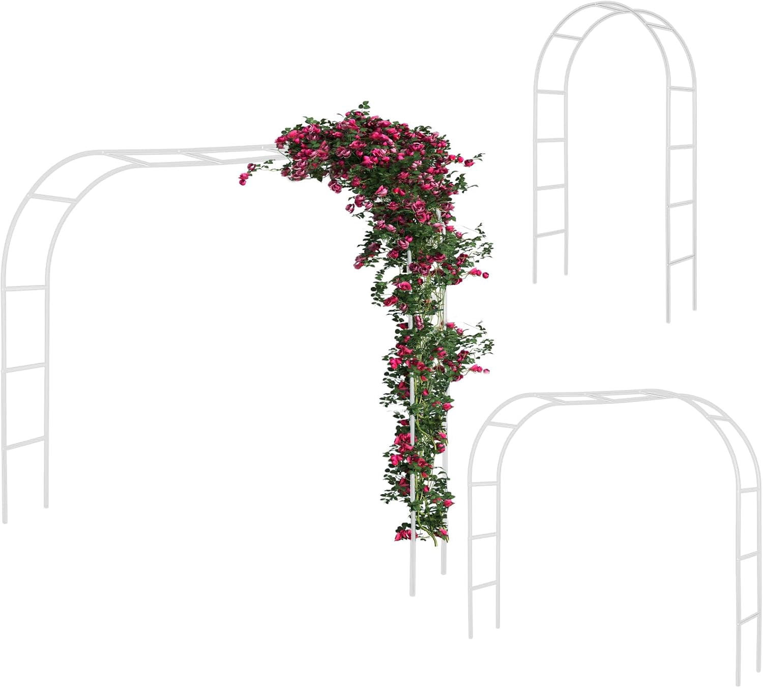 3 Pcs Steel Garden Arch Wedding Arches Pergola Arbor 7.9 Ft, Two Way ...