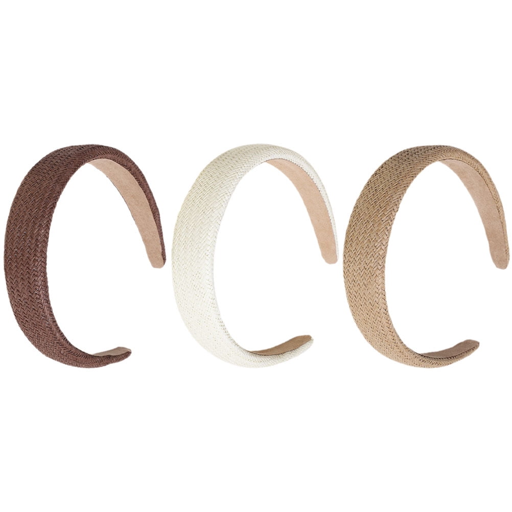 3 Pcs Straw Headband Braided Decorative Headbands Assorted Color Women ...