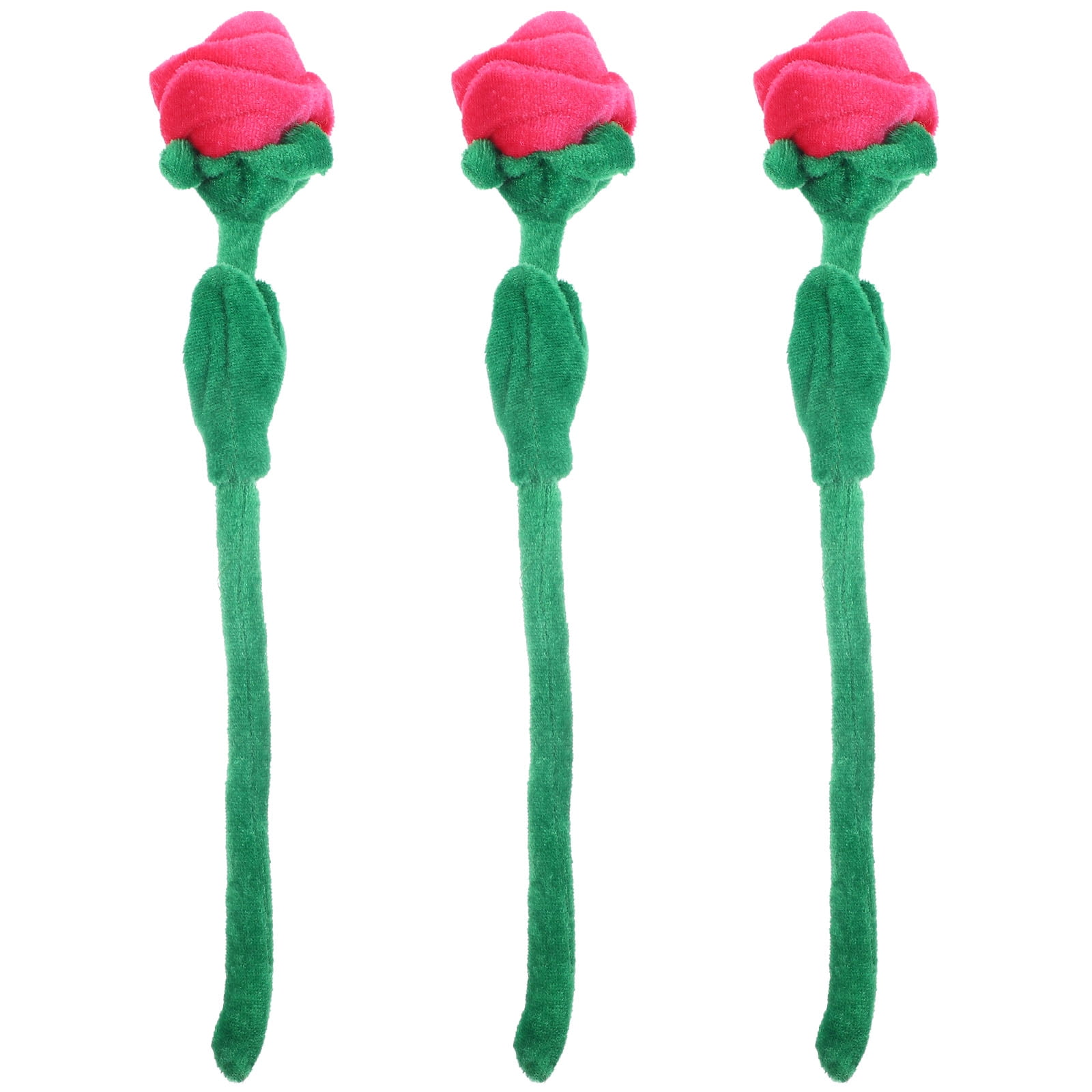 3 Pcs Stuffed Rose Plush Bendable Flower Plushies Bride Mother Rosy ...