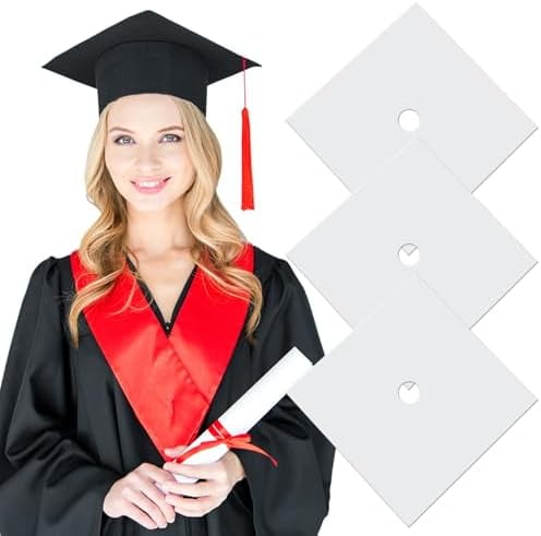 3 Pcs Sublimation Blanks for Graduation Cap Grad Decorations Premium ...