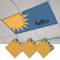 3 Pcs Sun Fluorescent Light Covers Hello Cartoon Minimalist Magnetic ...