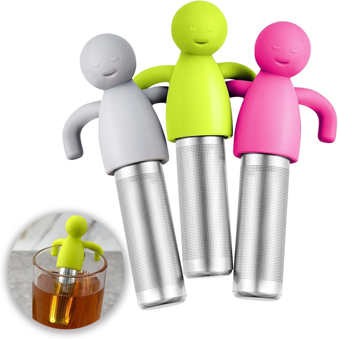 3 Pcs Tea Infuser for Loose Tea Cute Fine Mesh, Tea Strainer Stainless ...