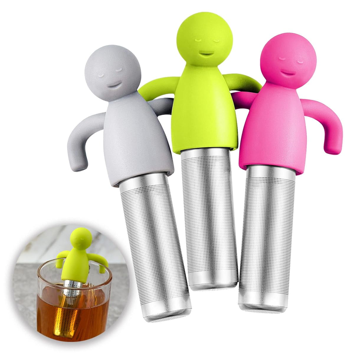 3 Pcs Tea Infuser for Loose Tea Cute Fine Mesh, Tea Strainer Stainless ...