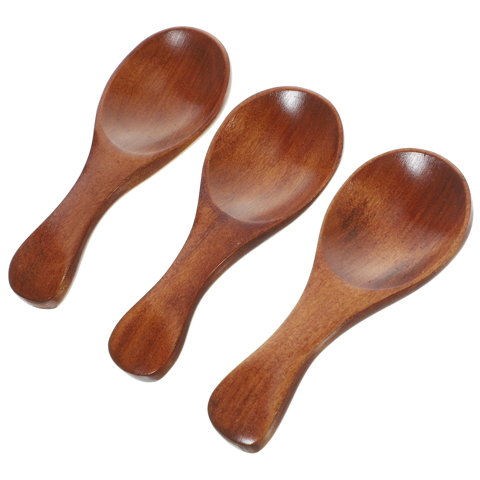 3 Pcs Teardrop Appetizer Spoon Small Wooden Smooth Spoons Safety Baby ...