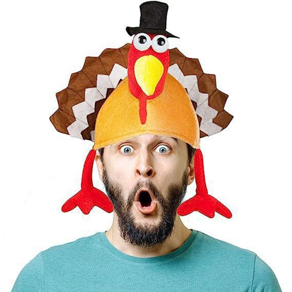 3 Pcs Thanks-Giving Turkey Hat Set Funny Hat Party Festival Cosplay Cap ...