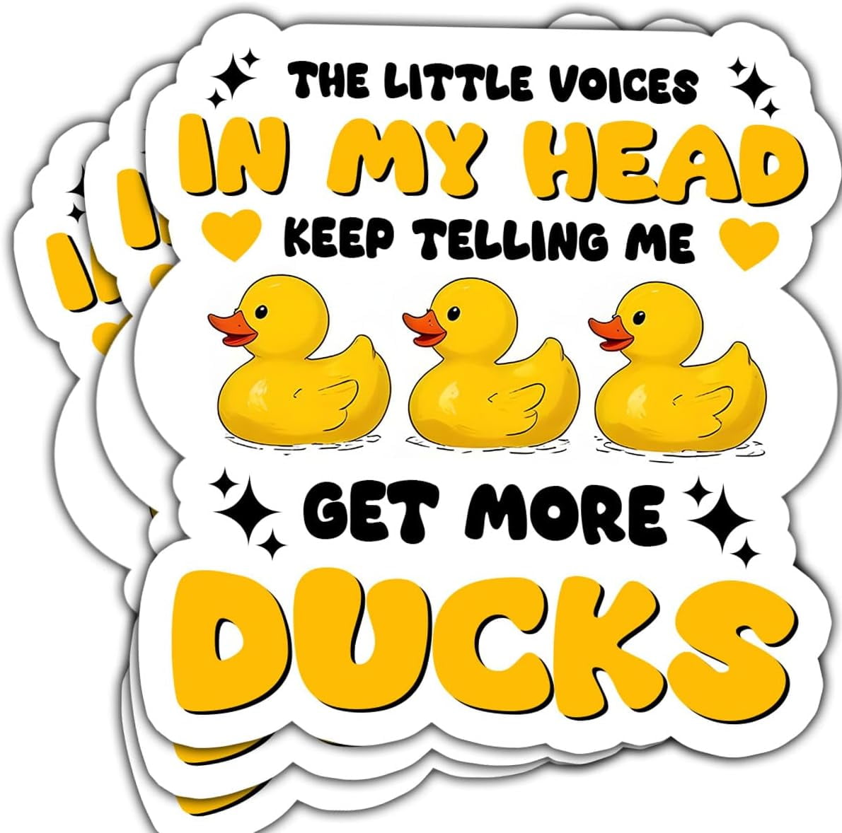 3 Pcs The Little Voice Get More Ducks Sticker, Rubber Duck Cute Duck ...