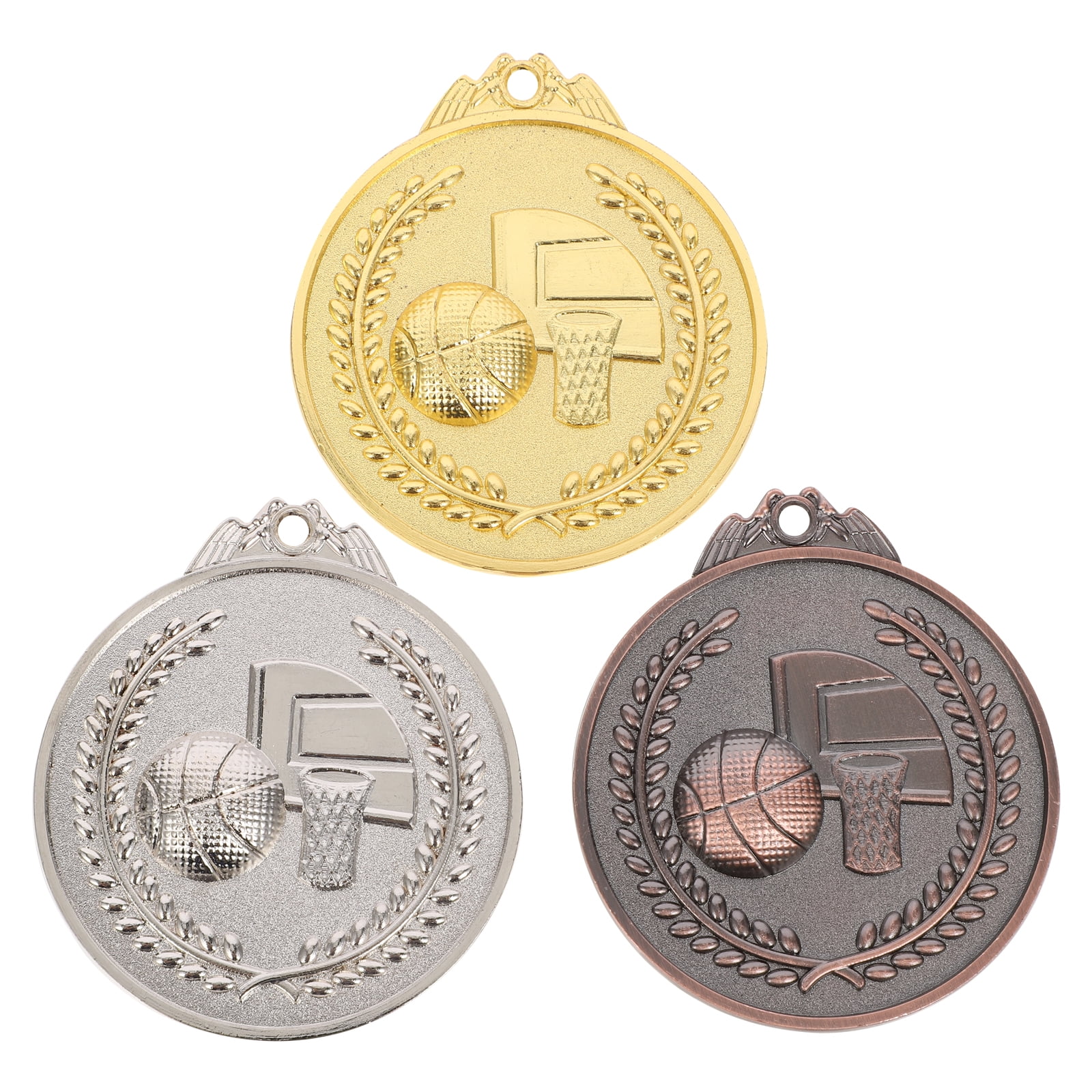 Nicehomfit Basketball Competition Award Medals Silver Round 3Pcs 2.76X2 ...