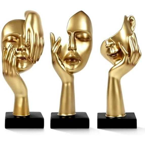 3 Pcs Thinker Statue,Modern Home Resin Sculptures,Collectible Figurines ...