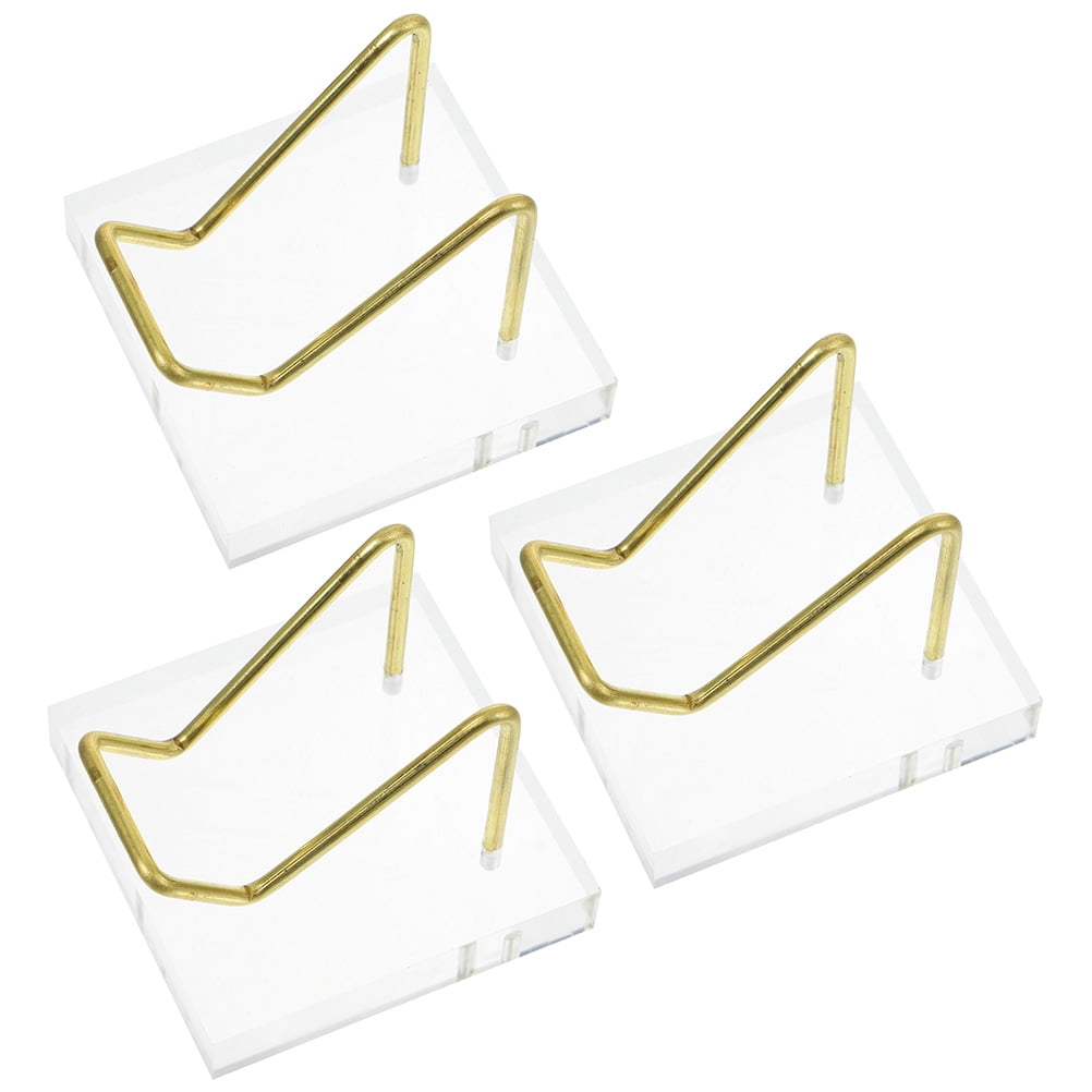 3 Pcs Transparent Display Stand Easel Rock Collection Minerals Holder ...