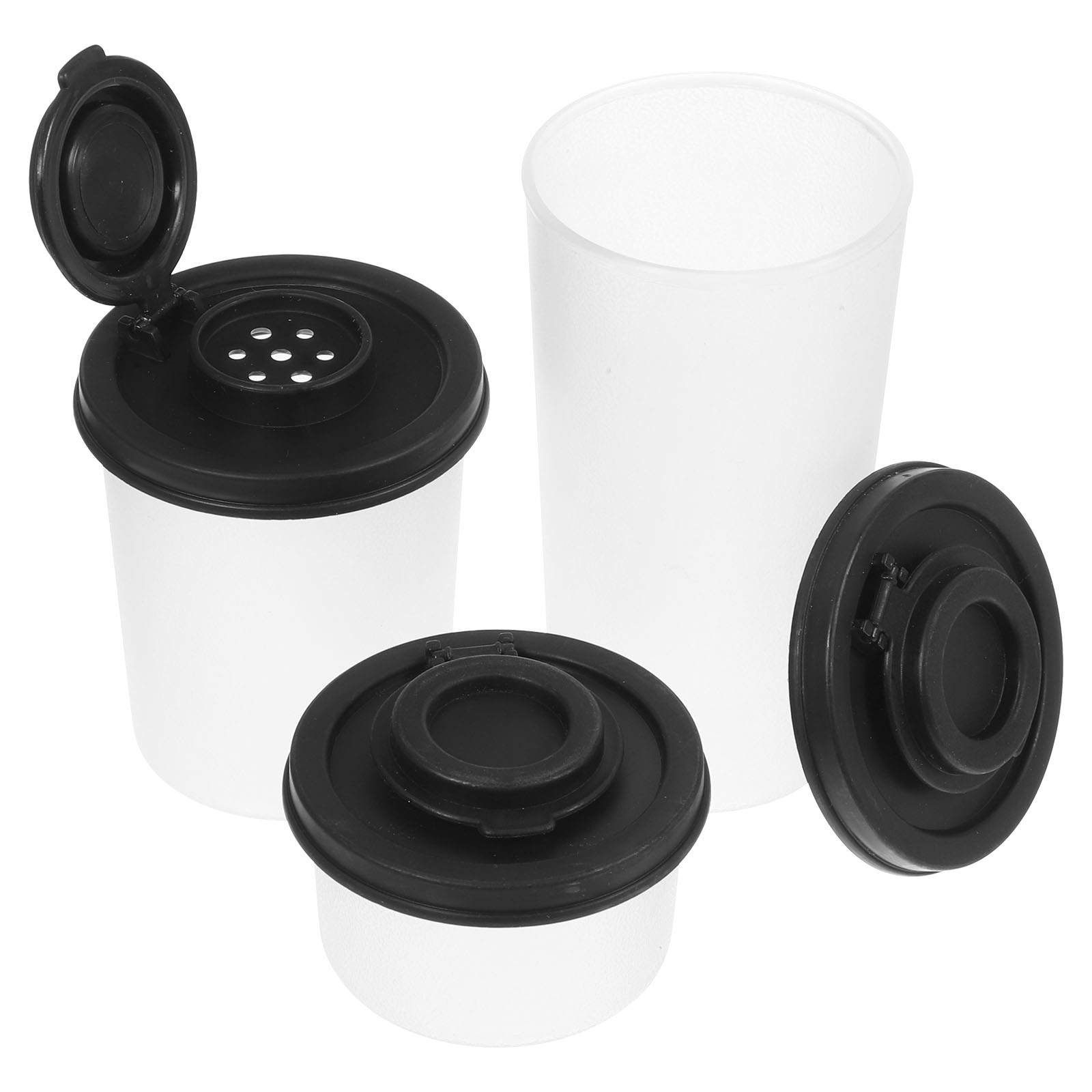 3 Pcs Transparent Pepper Shaker Camping Spices Salt and Jar Kitchen ...