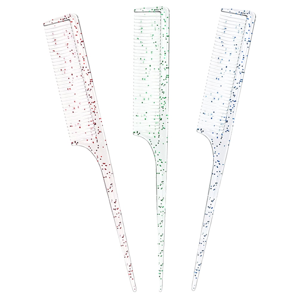 3 Pcs Transparent Pointed Comb Household Hair Plastic Long 3pcs Parting ...