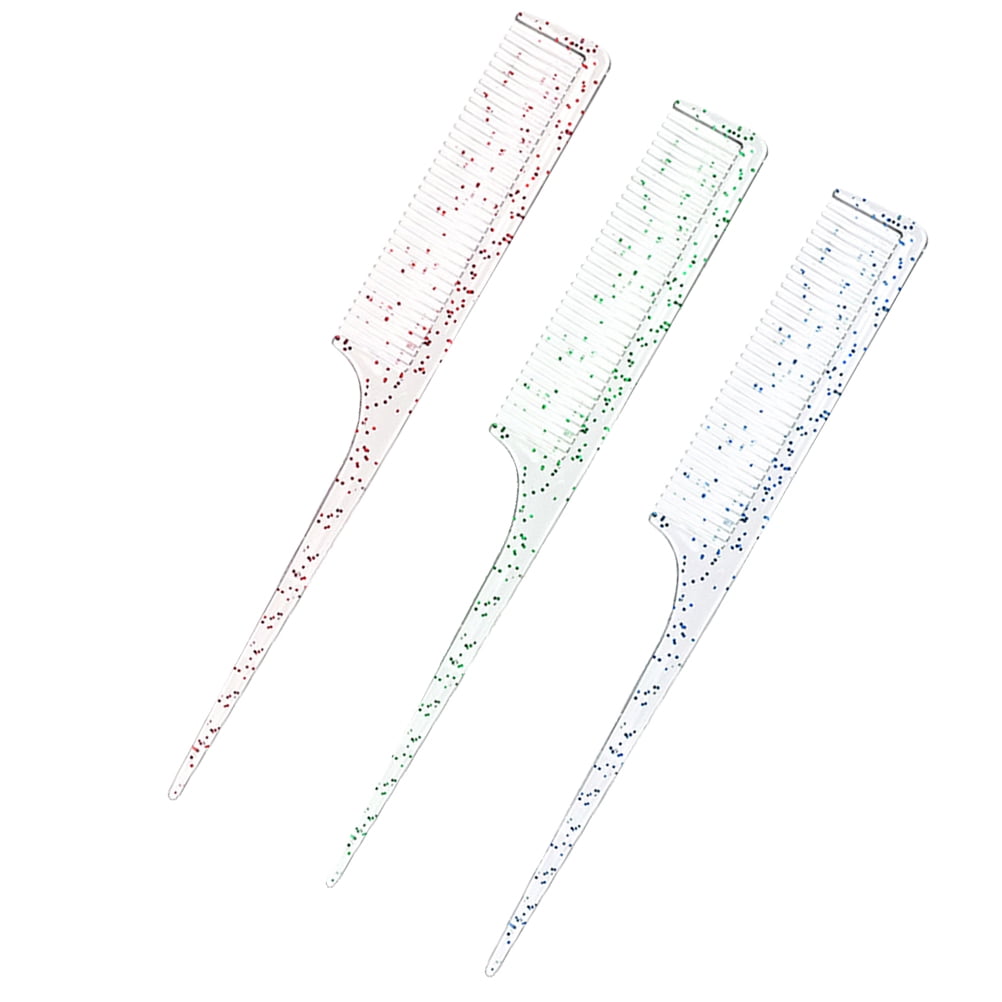 3 Pcs Transparent Pointed Comb Household Hair Plastic Long 3pcs Tail ...