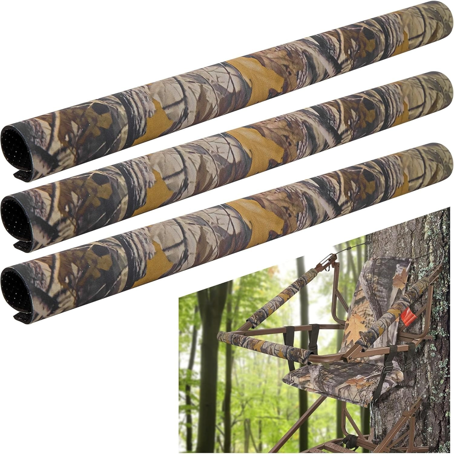 3 Pcs Tree Stand Rail Pads - 19.6"x5.3" Waterproof Camo Treestand ...