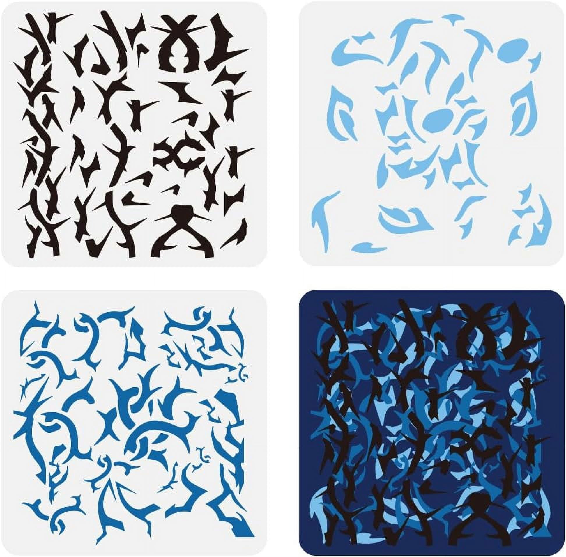 3 Pcs Tribal Camouflage Painting Stencil 11.8x11.8inch Reusable Camo ...