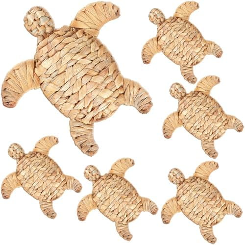 3 Pcs Turtle Beach Theme Decor 3 Size Handmade Wicker Turtle Wall Decor ...